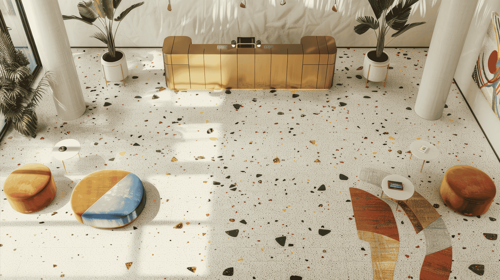 Elegant and timeless terrazzo floor tiles with Super Terrazzo